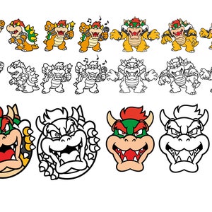 König SVG, Koopa SVG, Pfirsiche SVG, Charaktere SVG, Schnittdateien für ...