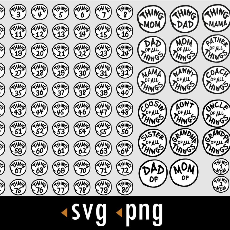 Thing 3 Svg - Etsy