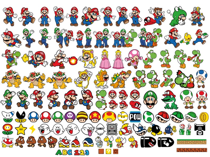 Retro Games Clipart, Super Game Svg, Characters SVG, Cut Files for ...