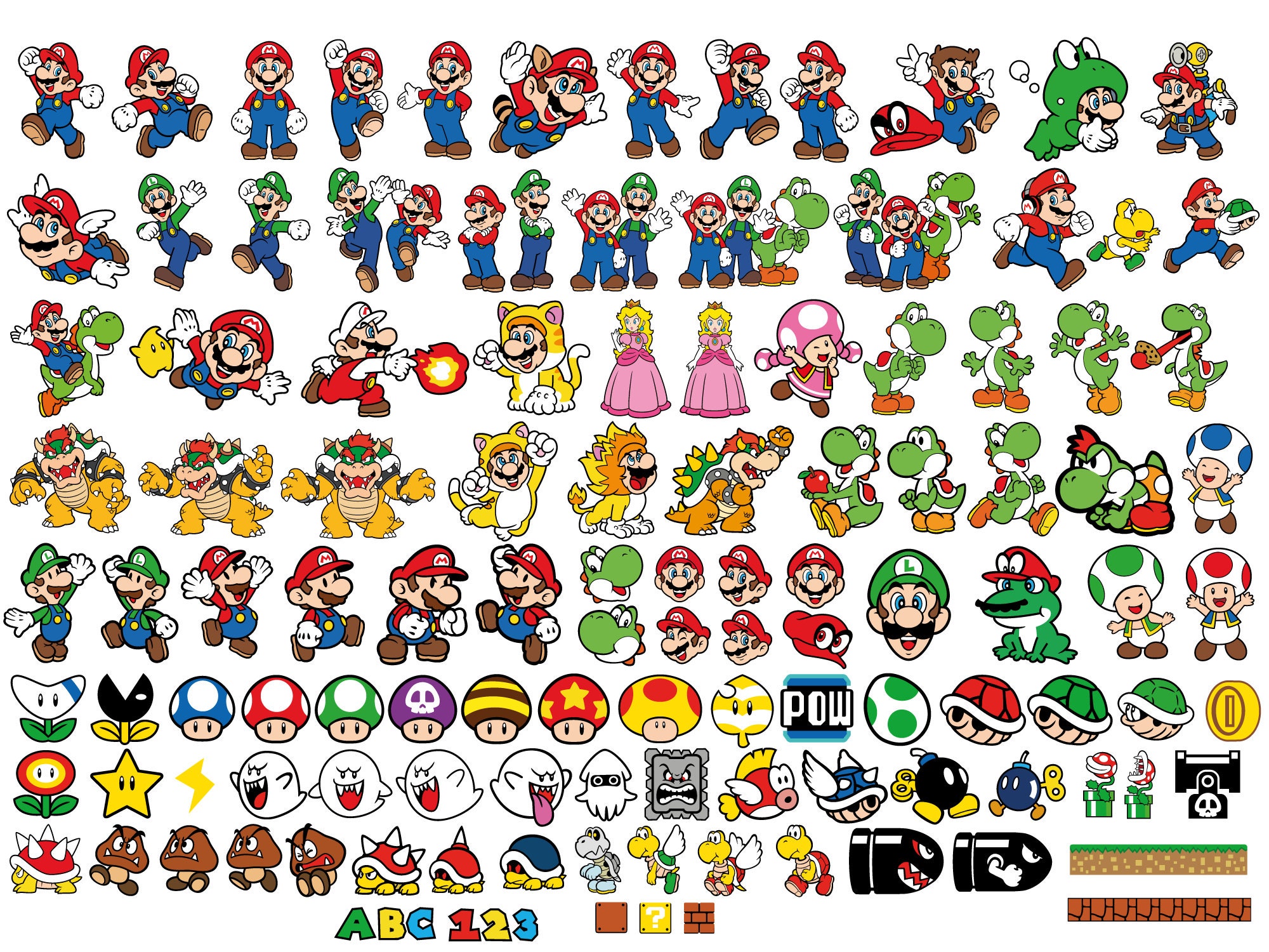 Retro Games Clipart, Super Game Svg, Characters SVG, Cut Files for ...