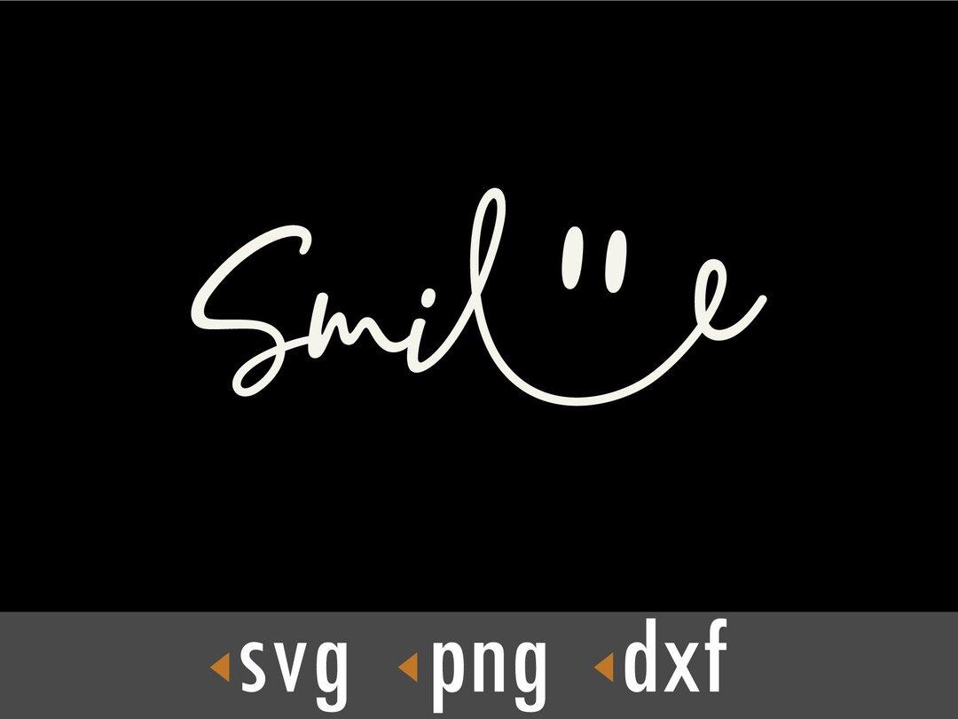 Inspirational Clipart Svg, Word "smile" With Happy Face Eyes Svg, Cut ...
