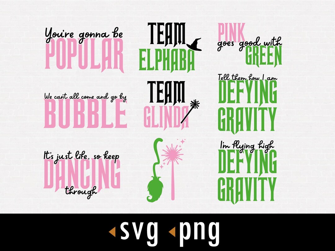 Defying Gravity Svg, Popular Svg, the Musical Svg, Png Svg, Cut Files ...