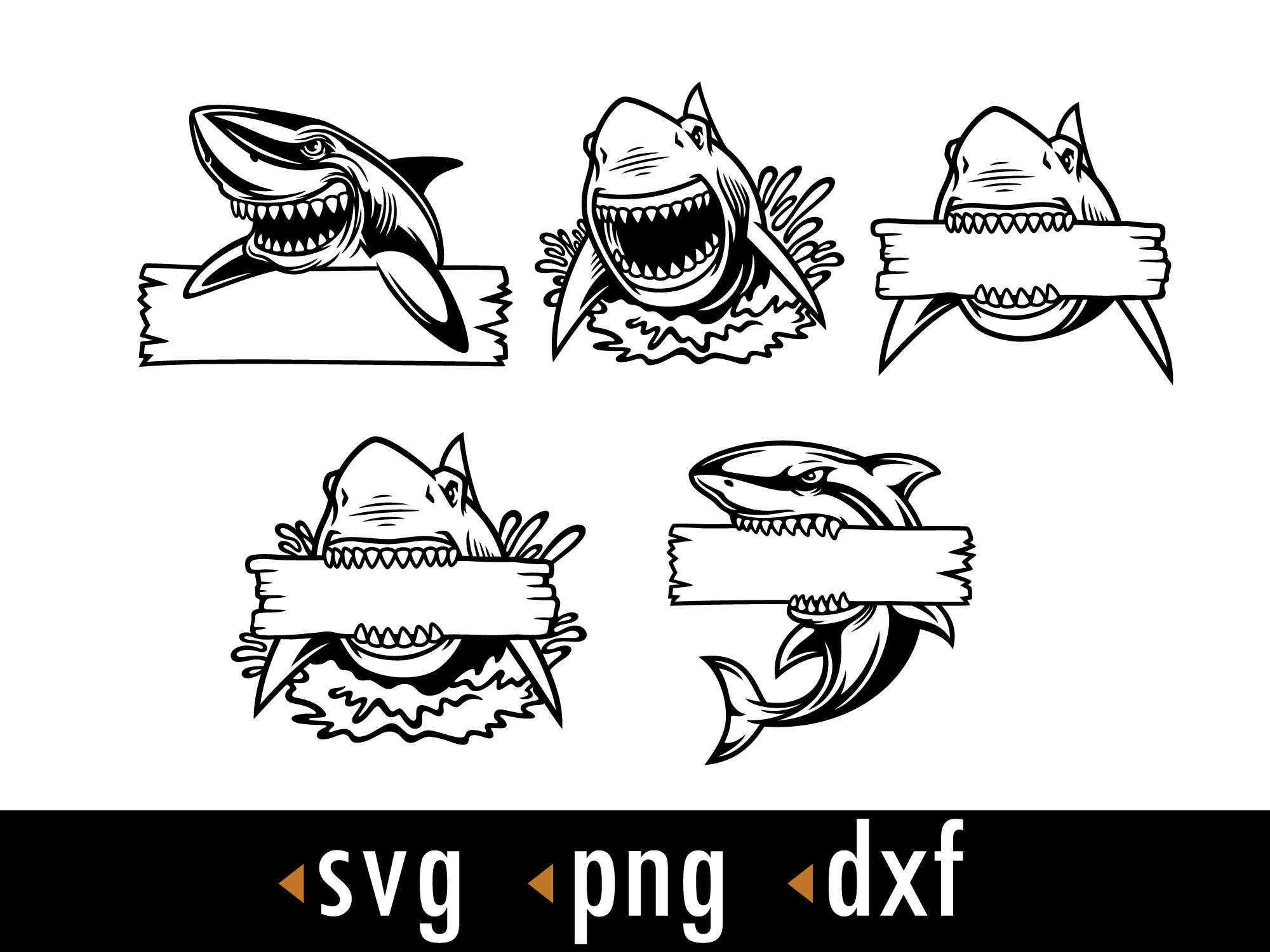 Shark SVG, Shark Ocean Svg, Shark Cut Svg, Svg, Dxf, Cut Files for ...