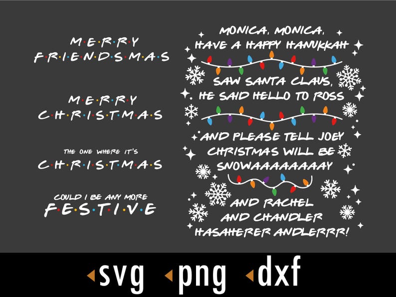 Christmas Movie Show SVG, Friendsmas Svg, Monica Monica Svg, Png, Cut ...