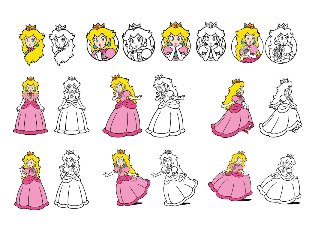Princess Retro Games Svg, Princess Svg, Peach Svg, Characters SVG, Cut ...