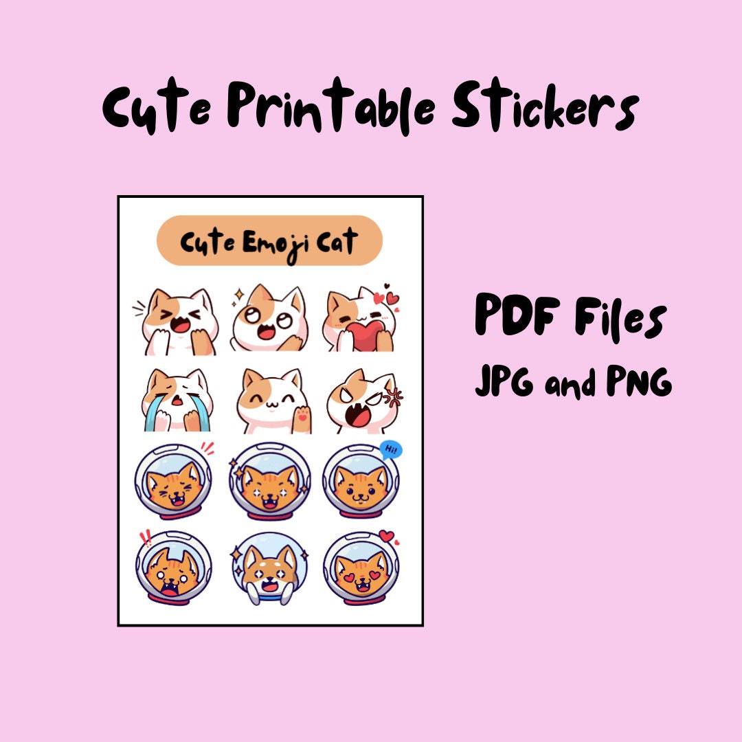 Cute Printable Sticker Sheets Digital Stickers Sticker Sheet - Etsy