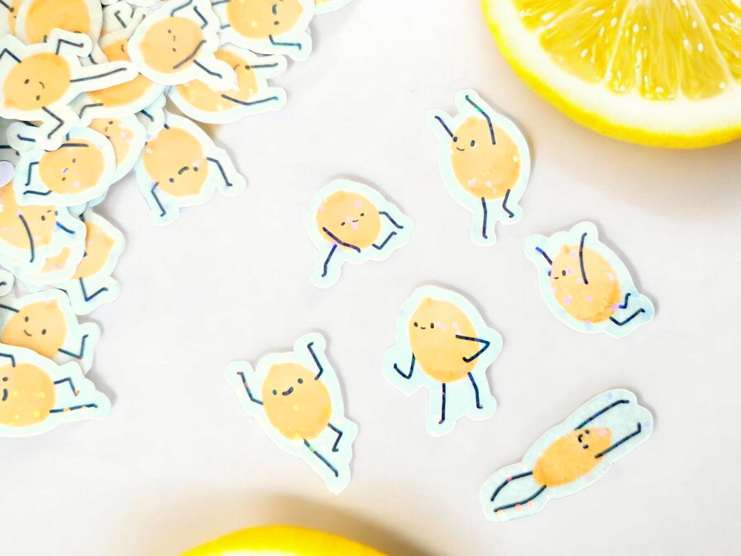 12 6x2 Dancing Lemon Stickers Cute for Journal GIFT Cartoon Fan Meme - Etsy