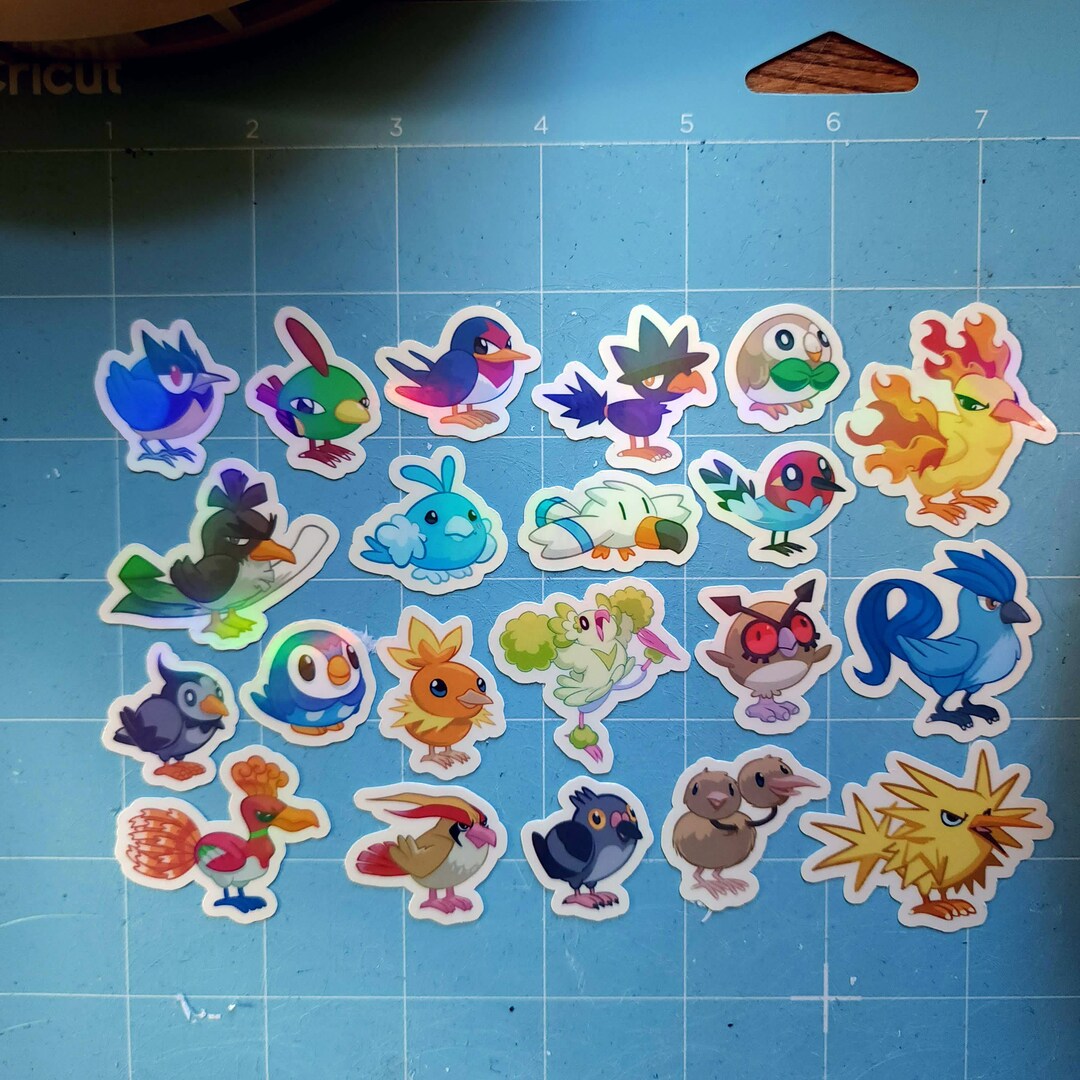 19 Birds POKÉMONS Stickers Cute for Journal Gift 8 for 3, All for 6 ...