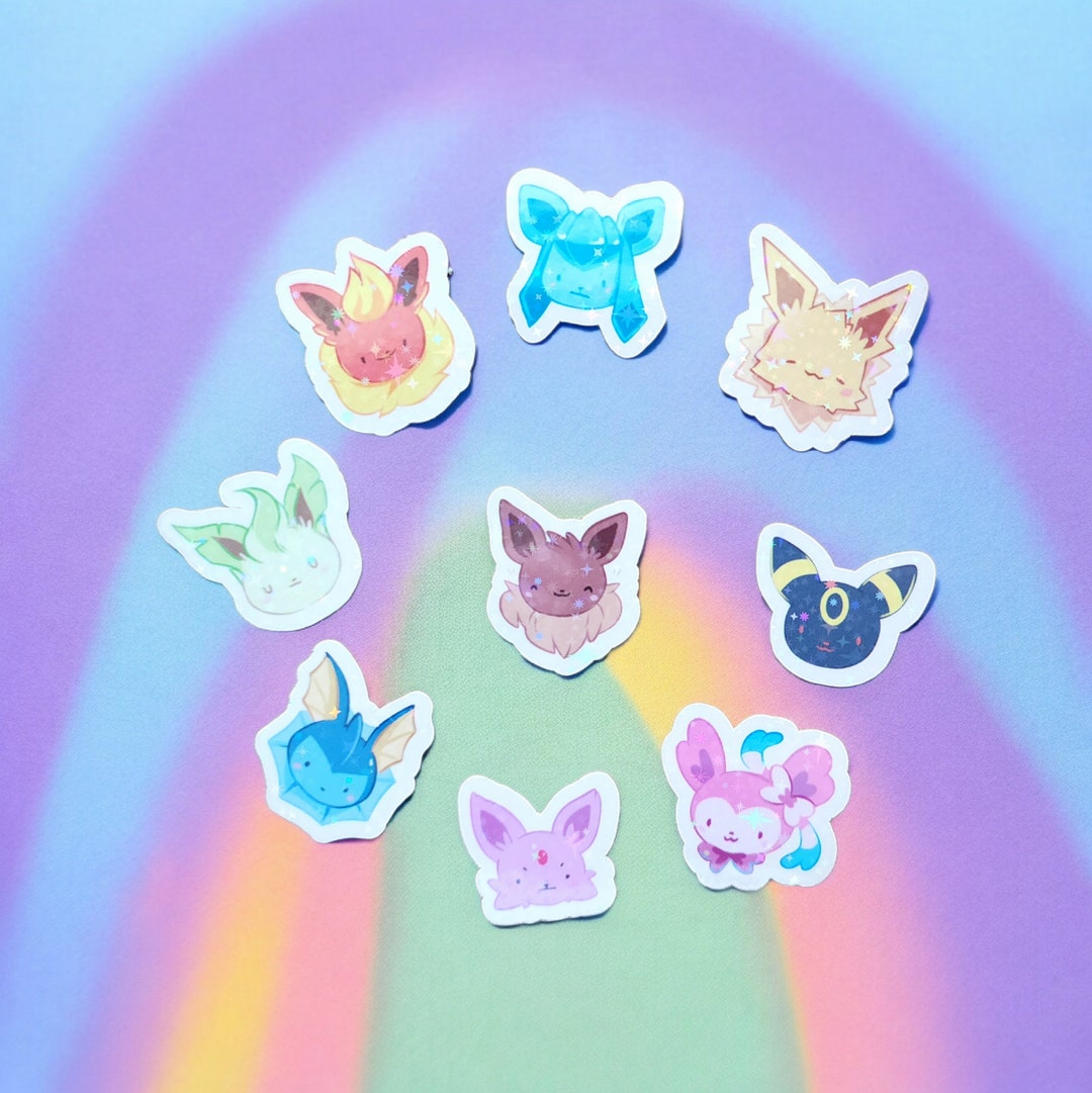 Eeveelution Evee Stickers Umbreon, Leafeon, Vaporeon, Jolteon, Flareon ...