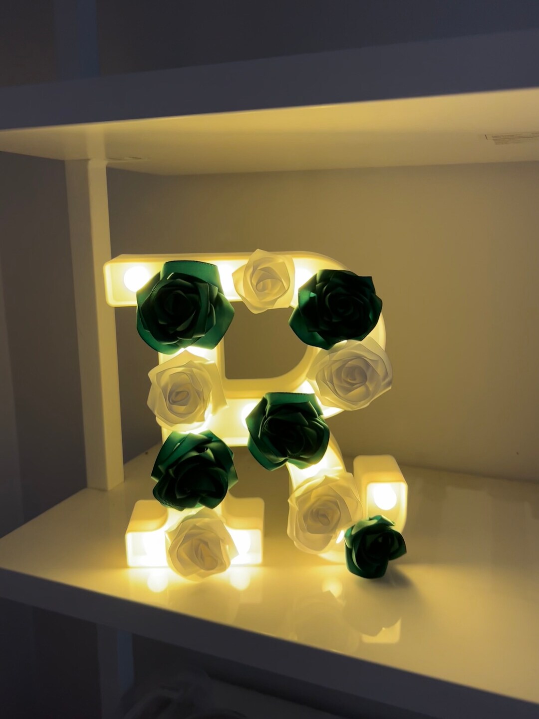 Light up Letter With Roses - Etsy