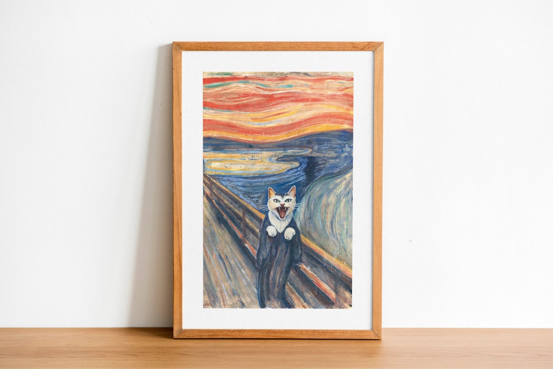 The Scream Cat 1895 de Edvard Munch, Impresión digital de sala de estar ...