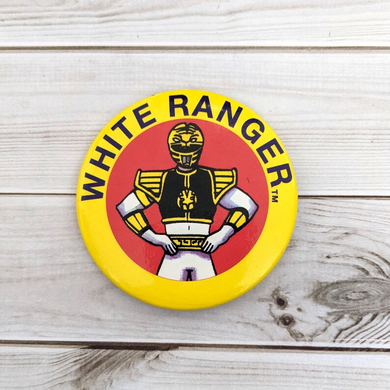 Vintage Power Rangers White Ranger Pin Badge 80s 90s Nostalgic TV ...