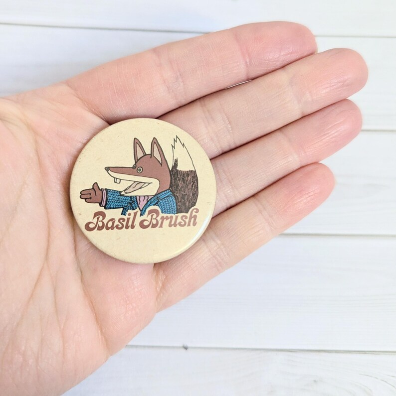 Vintage Basil Brush 70s Pin Button Badge - Etsy
