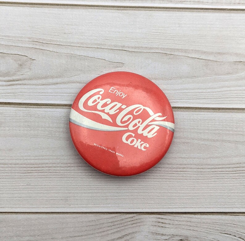 Vintage Enjoy Coca-cola Coke Badge Pin 38 Mm 80s 90s Badge Nostalgic ...