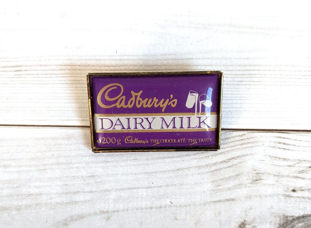 Vintage Cadbury's Dairy Milk Chocolate Enamel Metal Pin Badge 80s 90s ...