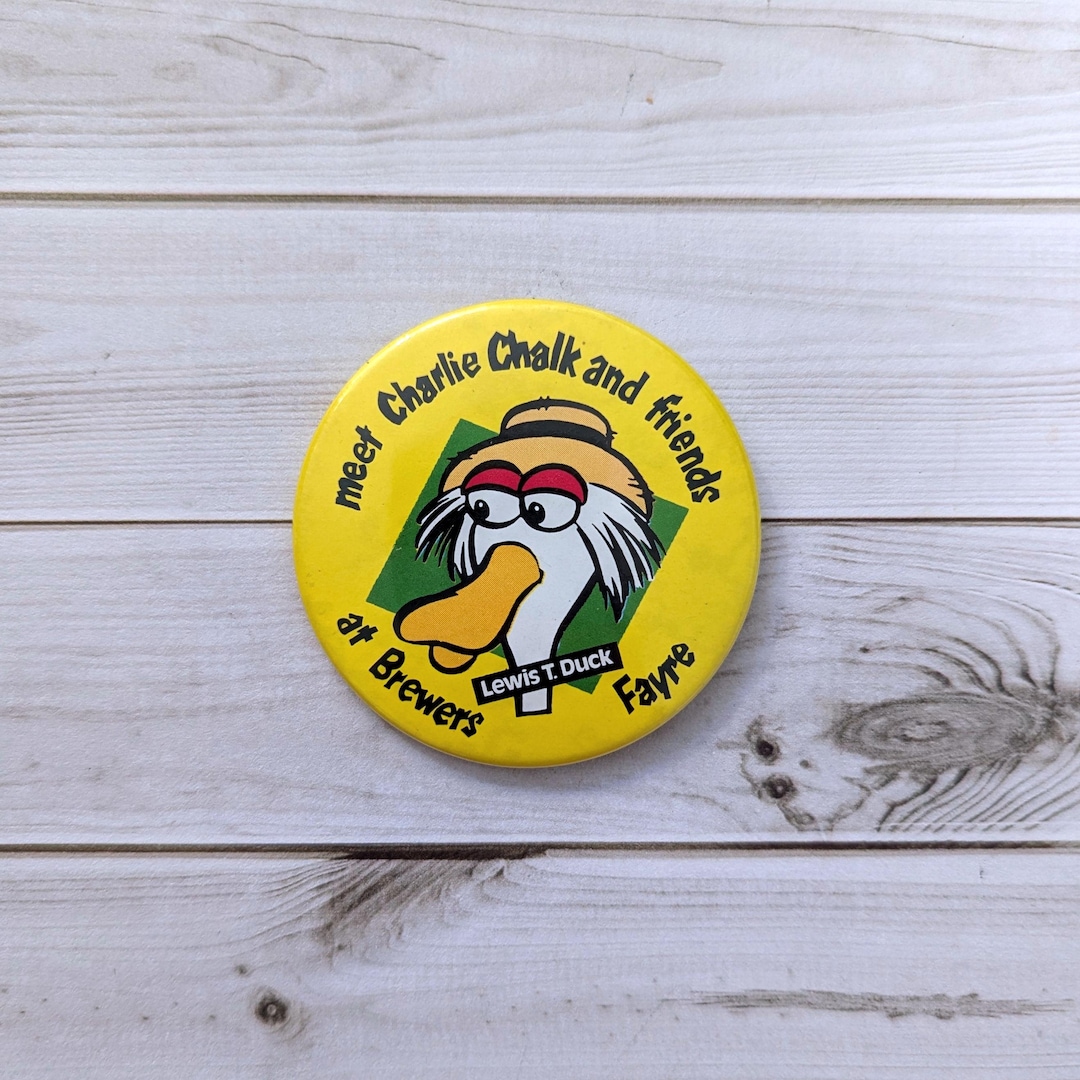 Vintage Charlie Chalk Lewis T. Duck Badge: 90s Brewer's Fayre - Etsy