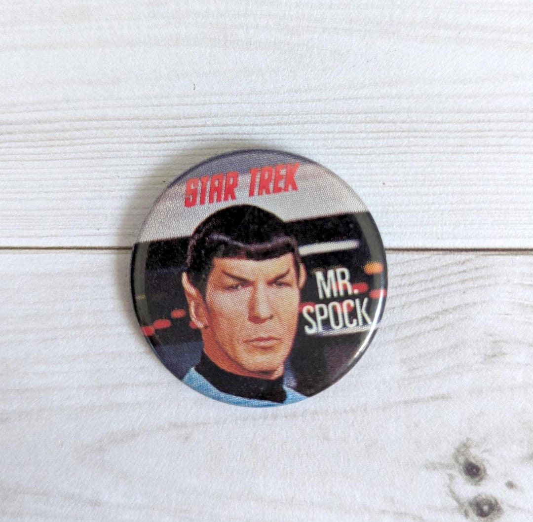 Vintage Star Trek Mr Spock 1969 Vintage Pin Badge | 32 Mm Nostalgic ...