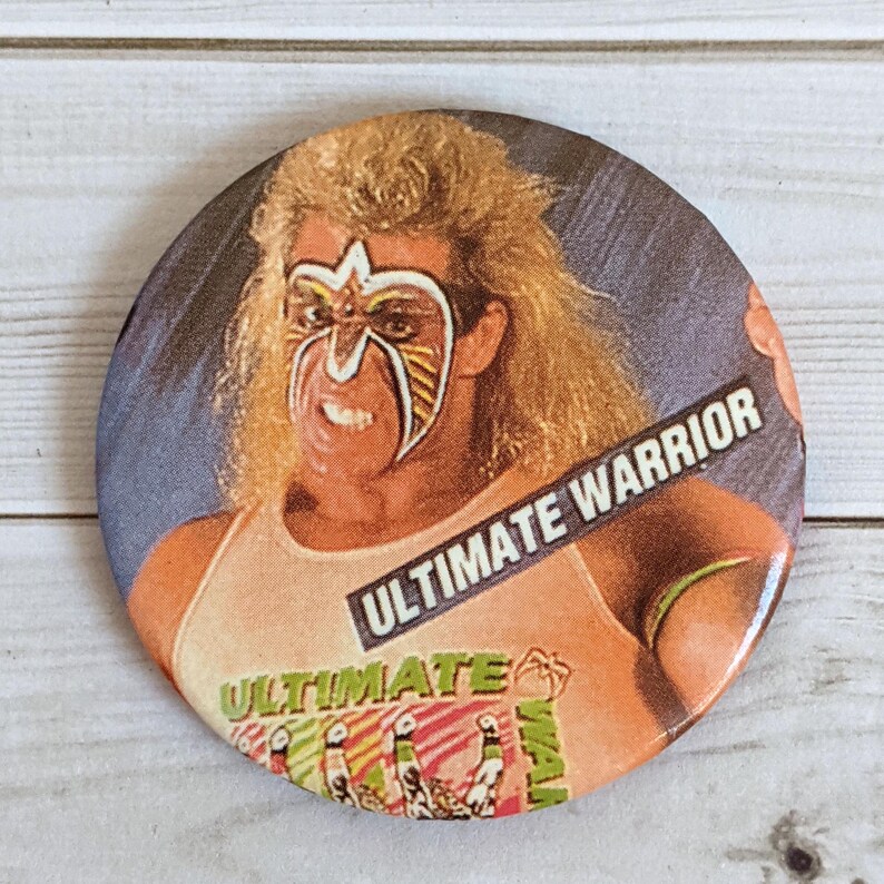 Vintage WWF Ultimate Warrior Wrestling Rare Pin Badge 80s 90s 56 Mm ...