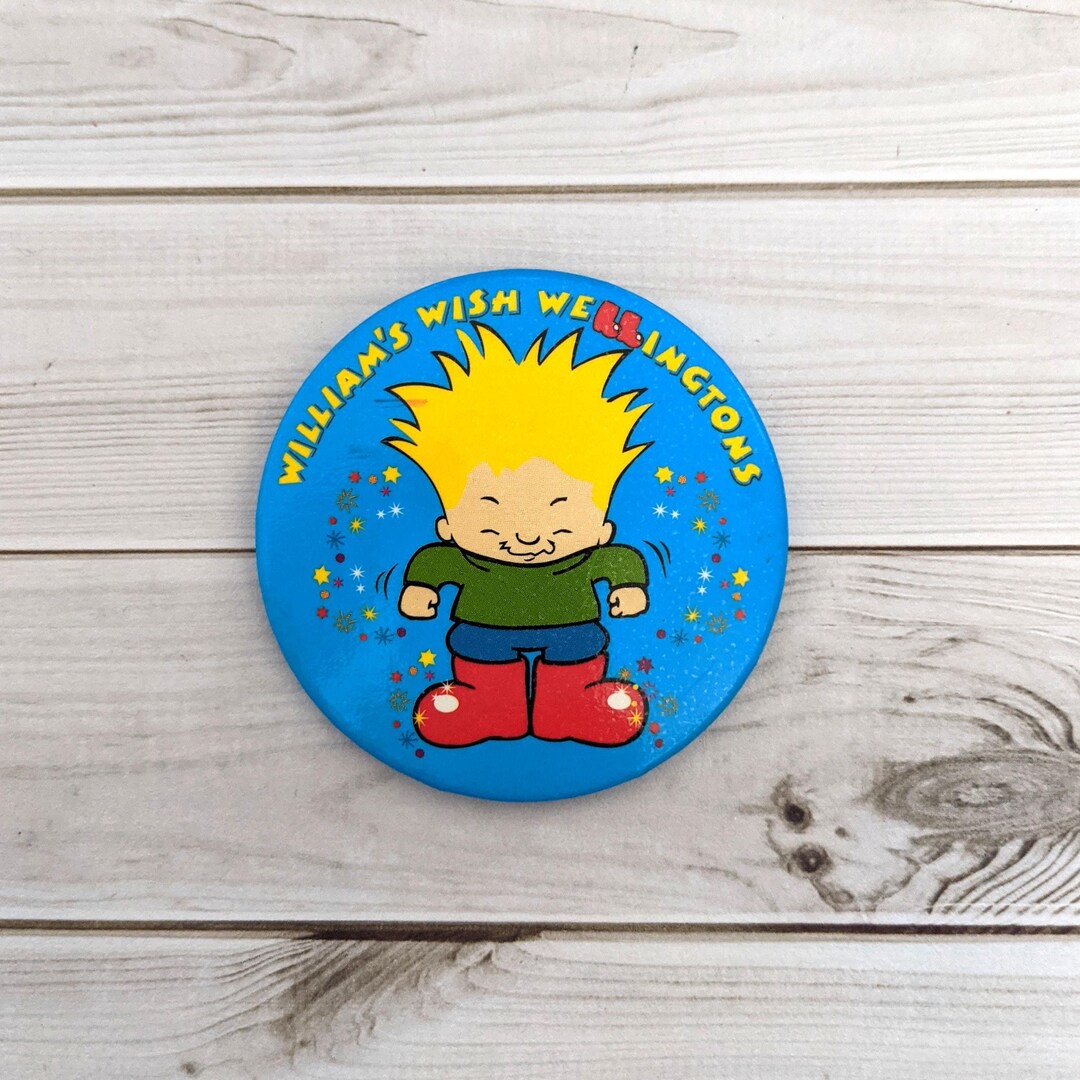 Vintage William's Wish Wellingtons Pin Badge: 80s-90s TV Collectible - Etsy