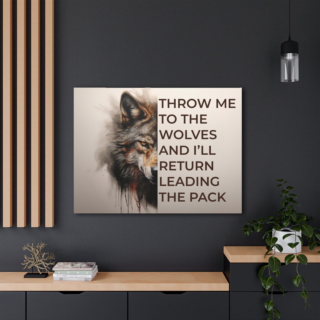 Wolf Motivational Wall Art Canvas Poster, Success Inspirational Quote ...