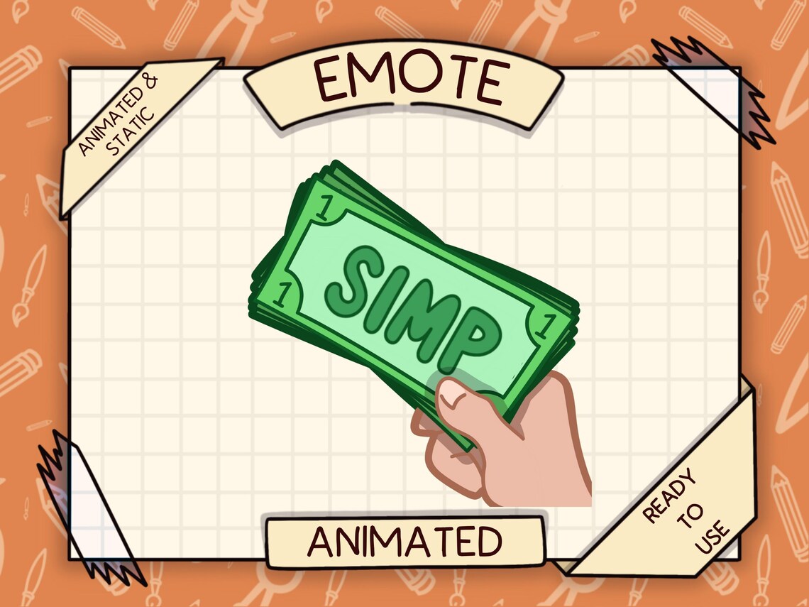 Animated Emote, Simp Emote, Twitch Emote, Simp Bucks Emote, Money Emote ...