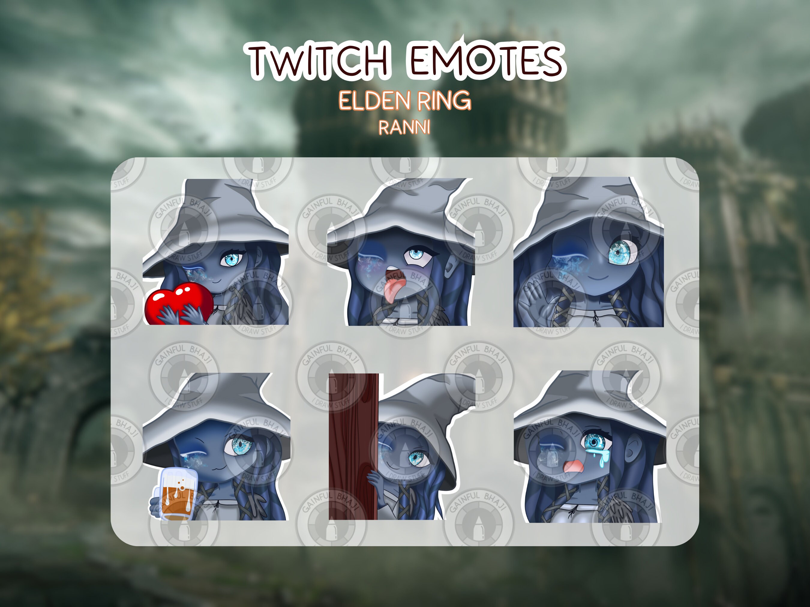 Elden Ring Twitch Emotes, Elden Ring Stream Emotes, Elden Ring Ranni ...