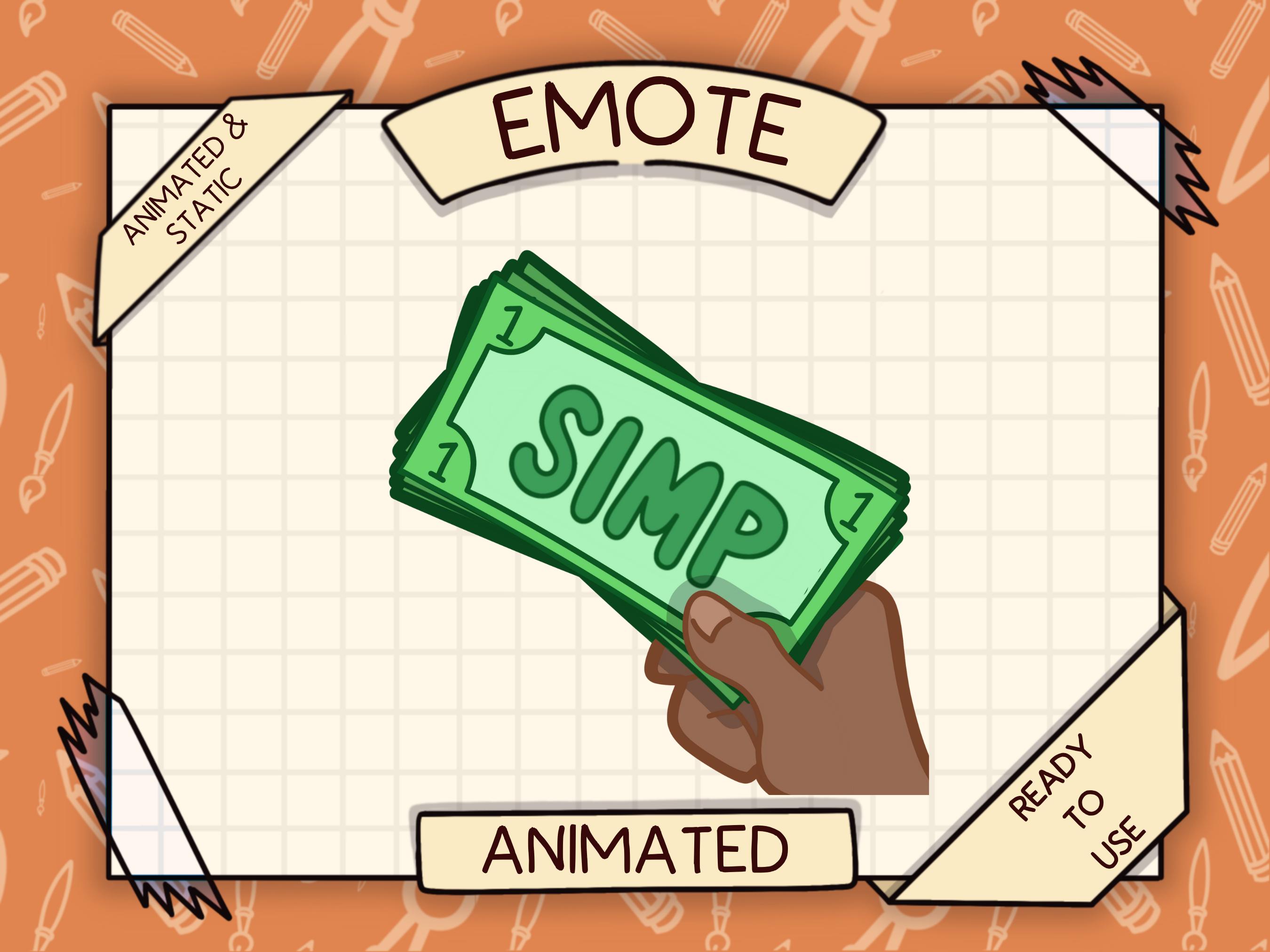 Animated Emote, Simp Emote, Twitch Emote, Simp Bucks Emote, Money Emote ...