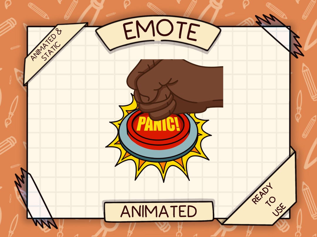 Animated Emote, Panic Button Emote, Twitch Emote, Panic Emote, Stressed ...
