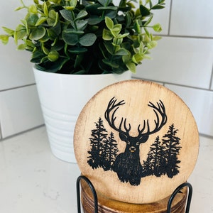 Laser-engraved Wood Hunting Drink Coasters - Etsy