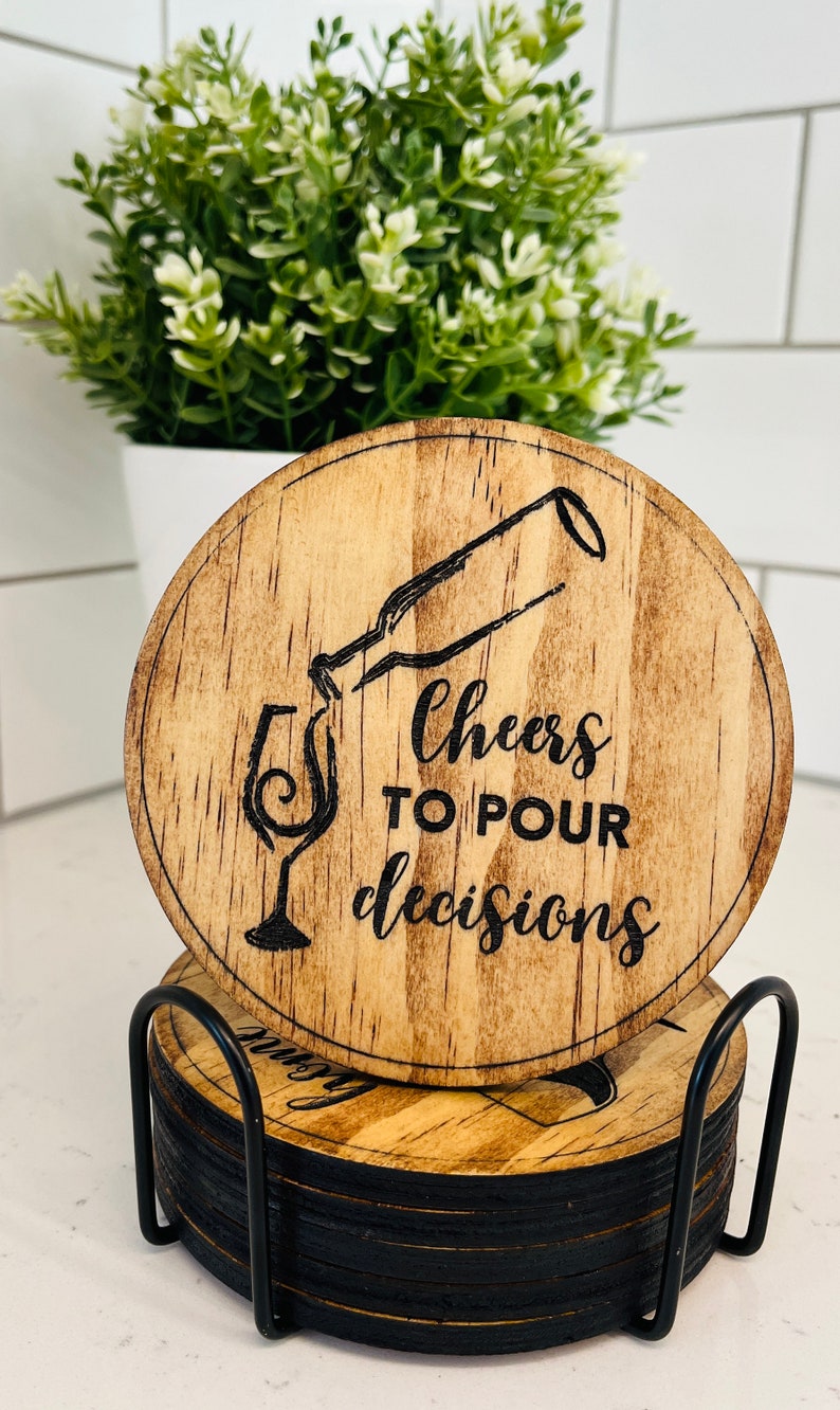 Laser-engraved Wine Drink Coasters - Etsy