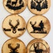 Laser-engraved Wood Hunting Drink Coasters - Etsy