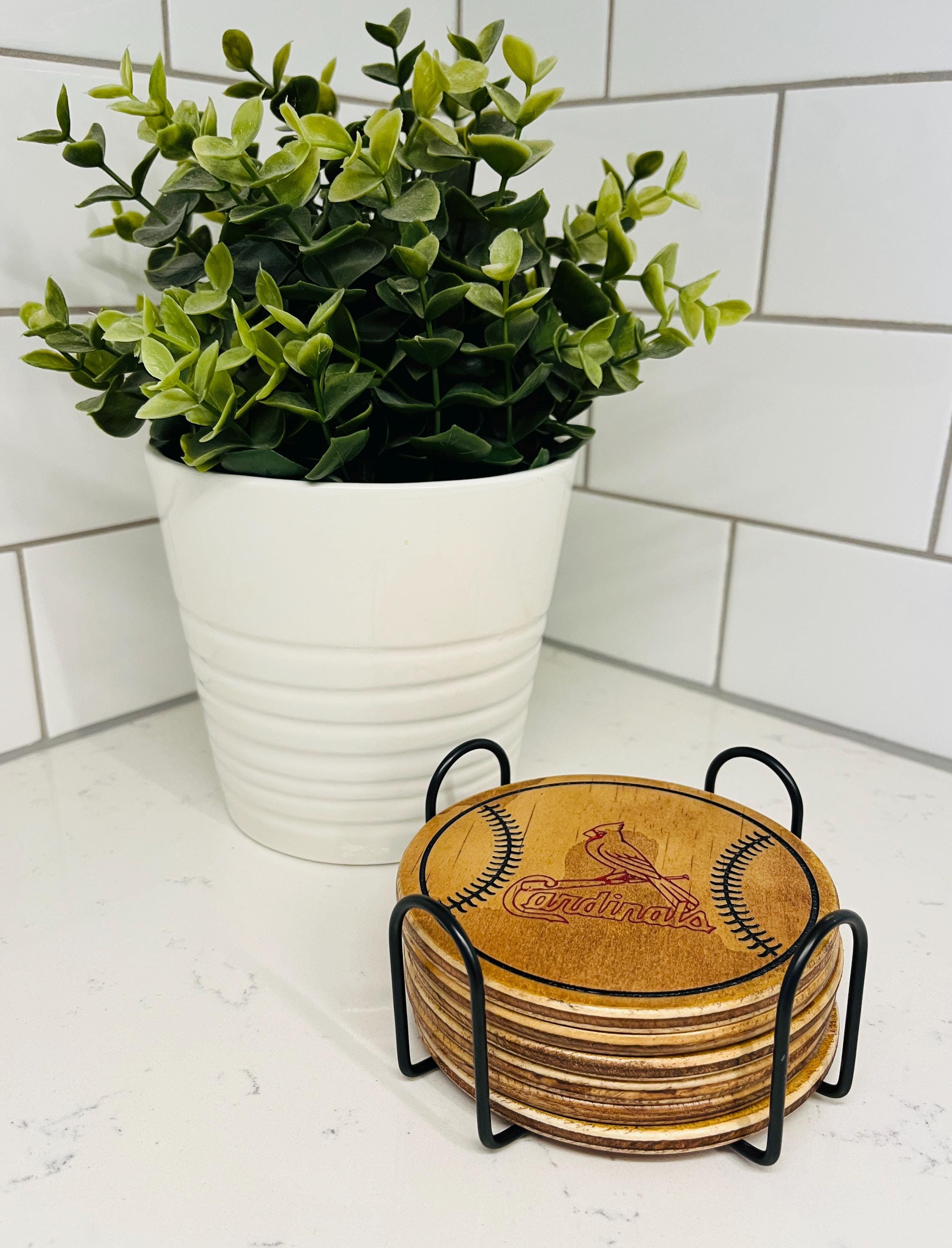 Laser Engraved Wood Baseball St. Louis Cardinals Coaster Set - Etsy