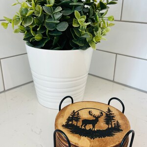 Laser-engraved Wood Hunting Drink Coasters - Etsy