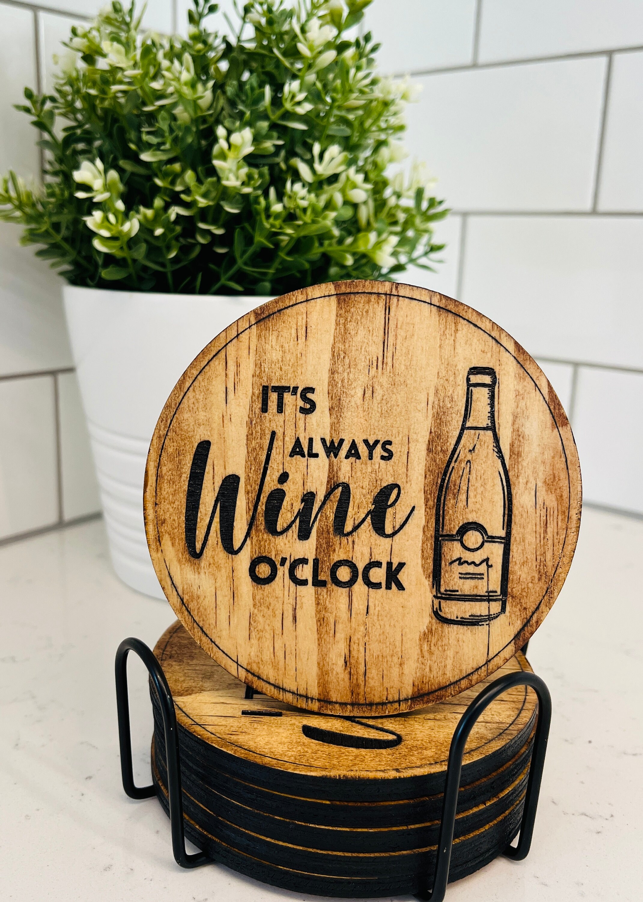 Laser-engraved Wine Drink Coasters - Etsy