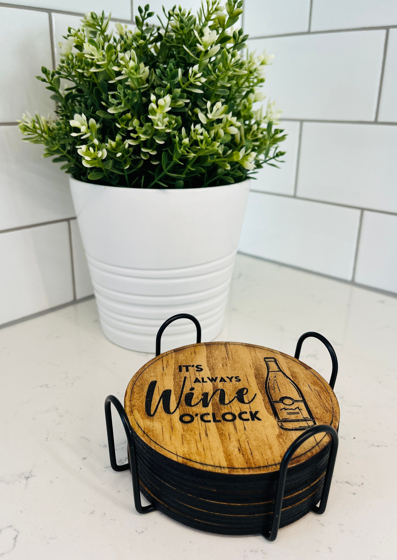 Laser-engraved Wine Drink Coasters - Etsy