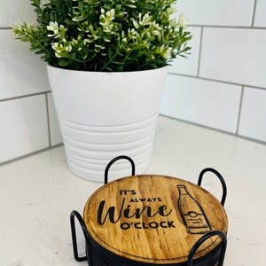 Laser-engraved Wine Drink Coasters - Etsy