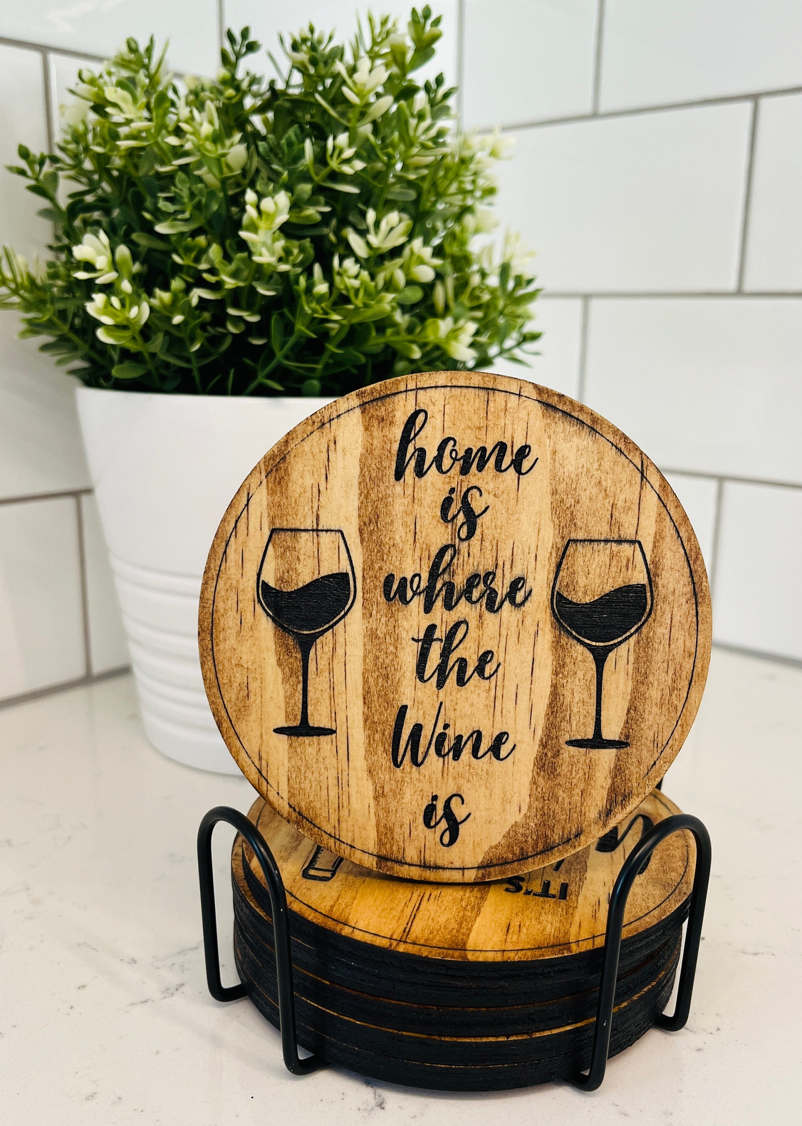 Laser-engraved Wine Drink Coasters - Etsy