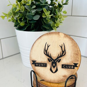Laser-engraved Wood Hunting Drink Coasters - Etsy