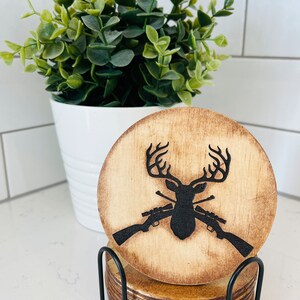 Laser-engraved Wood Hunting Drink Coasters - Etsy