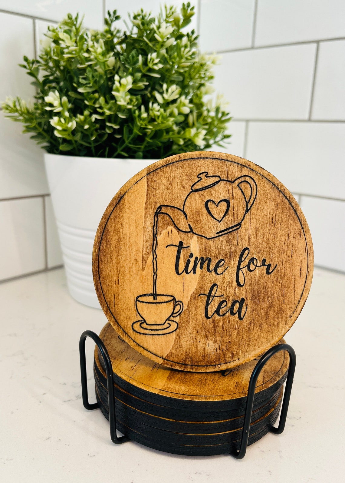 Laser-engraved Tea Drink Coasters - Etsy