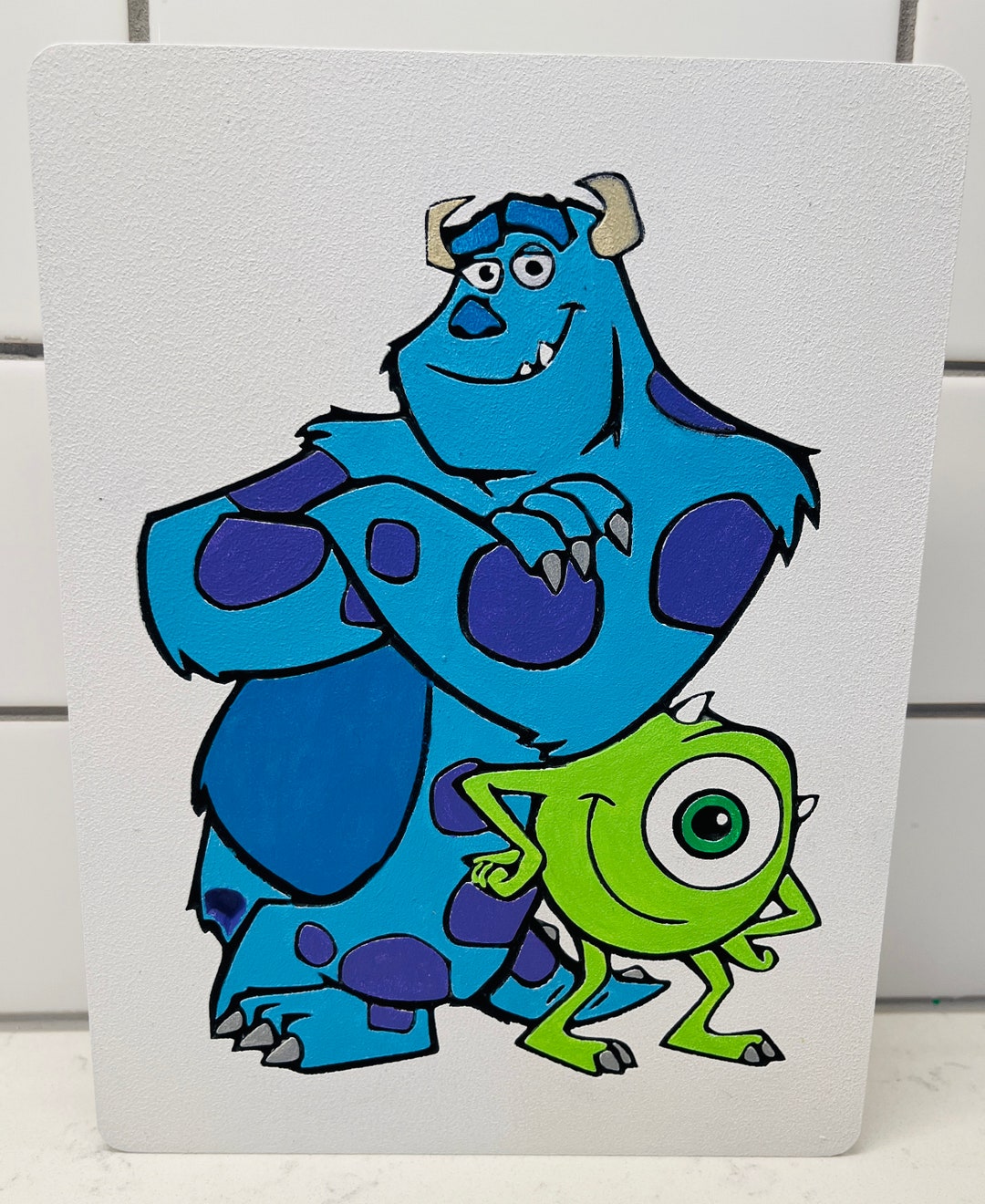 Disney Inspired Monsters Inc. Mike and Sully Hand Painted Sign - Etsy
