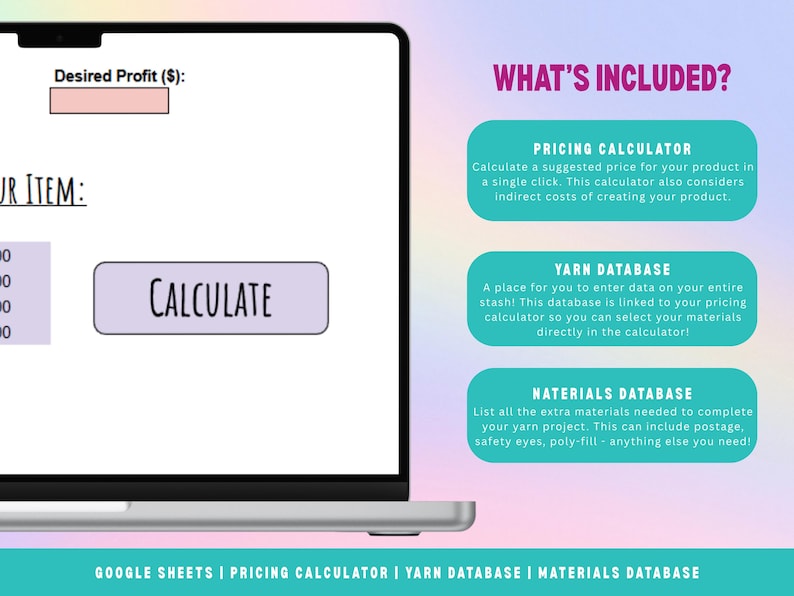 Crochet Pricing Calculator: Google Sheets Template for Yarn Crafts ...