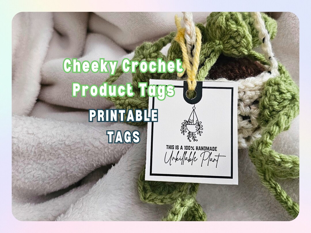 Printable Crochet Product Hang Tags: Cheeky Handmade Toy Labels ...