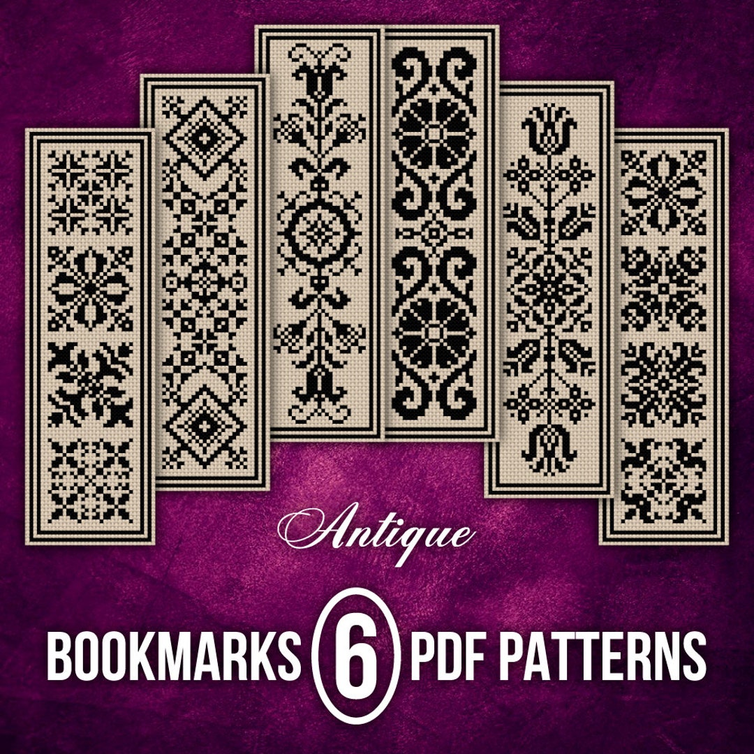PDF Vintage Bookmarks Cross Stitch Pattern, PDF Sampler Embroidery ...