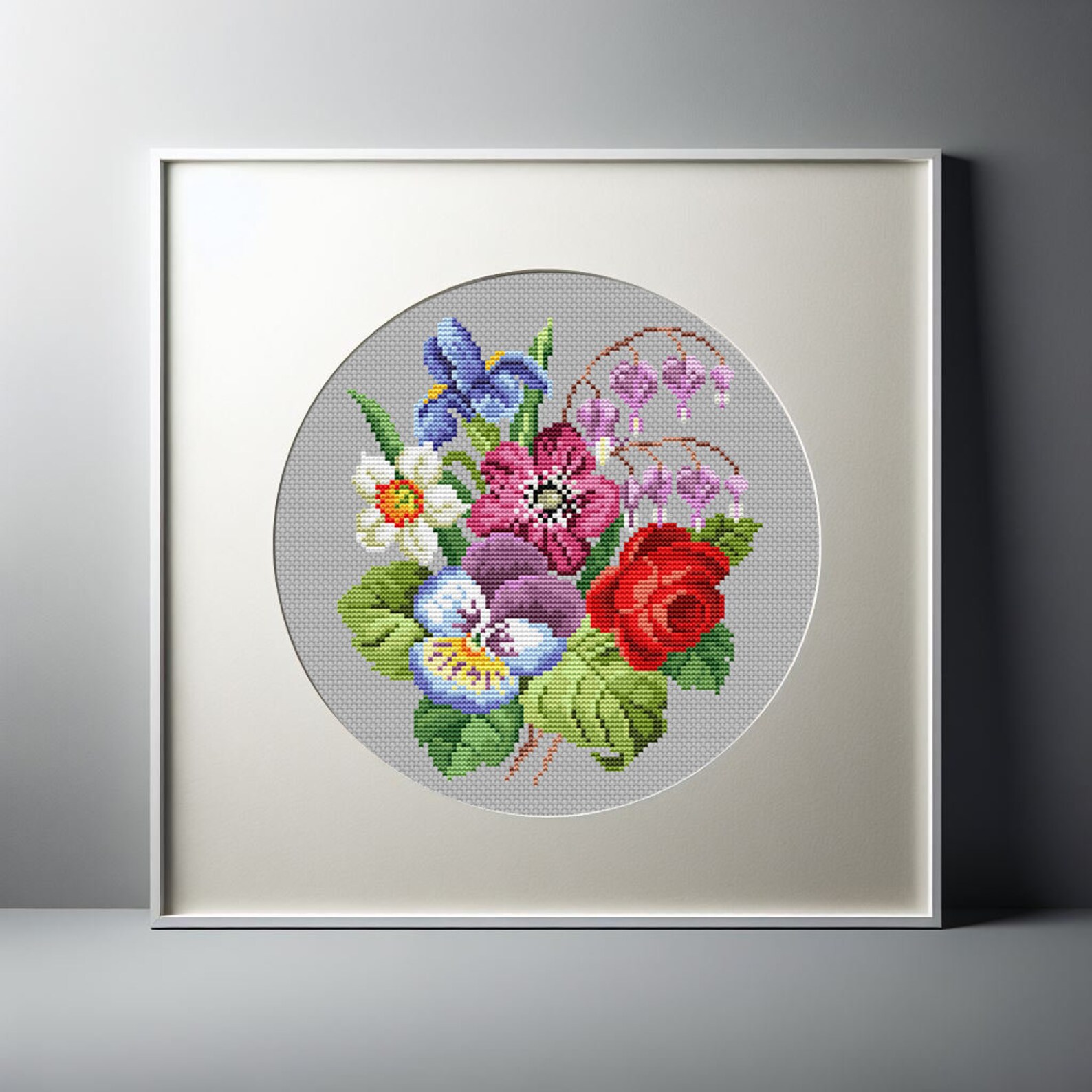 PDF Vintage Floral Embroidery Chart, Vintage Flowers Cross Stitch ...