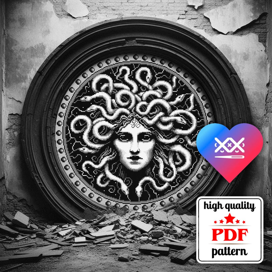 PDF Gorgon Medusa Embroidery Design, Greek Mythology Cross Stitch ...