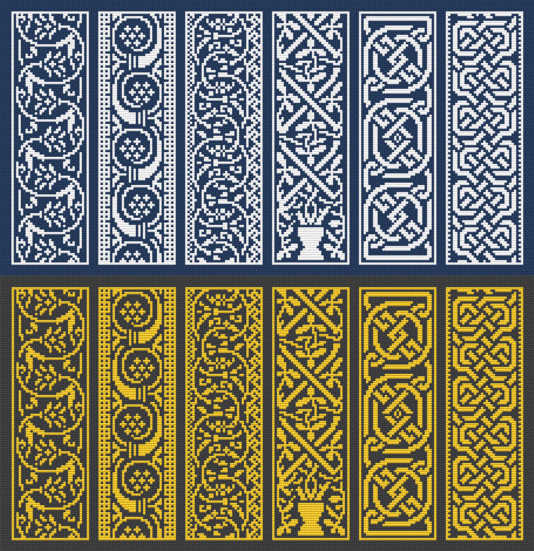 PDF Bookmarks Embroidery Chart, Celtic Cross Stitch Pattern, Antique ...