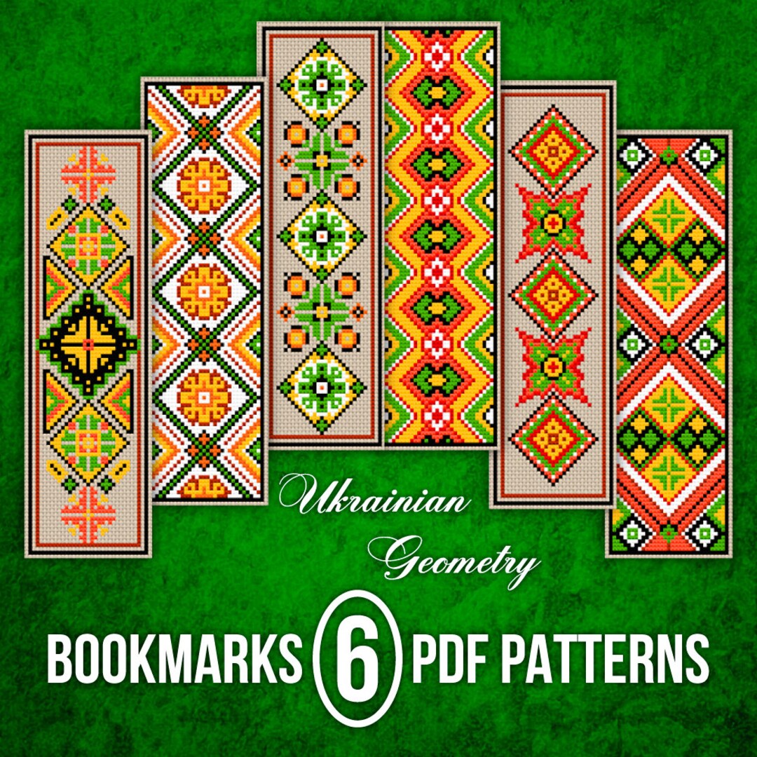 PDF Bookmarks in Ukrainian Embroidery Design, Ukrainian Cross Stitch ...
