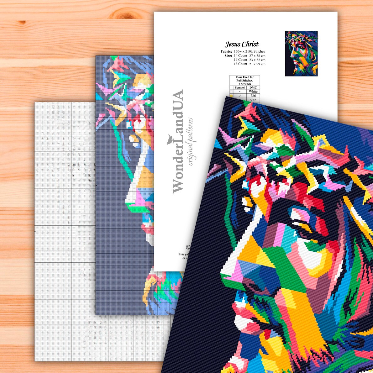PDF Jesus Christ Cross Stitch Pattern, Jesus Embroidery Chart ...