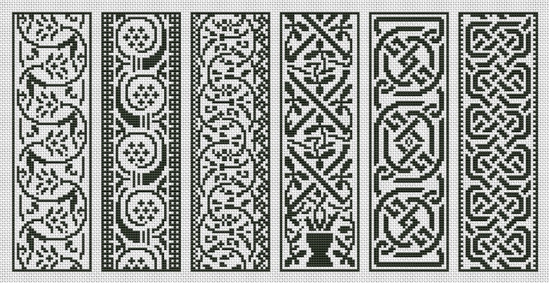 PDF Bookmarks Embroidery Chart, Celtic Cross Stitch Pattern, Antique ...